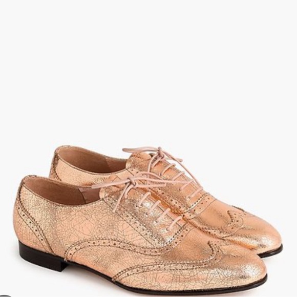 J. Crew | Shoes | Nib J Crew Rose Gold Leather Oxfords | Poshmark